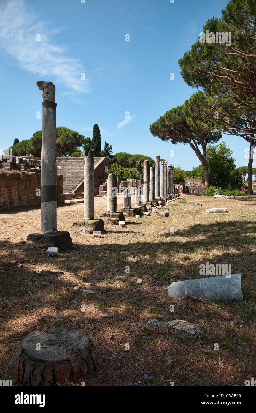 The ruins of the ancient roman port of Ostia, nearby Rome Stock Photo ...