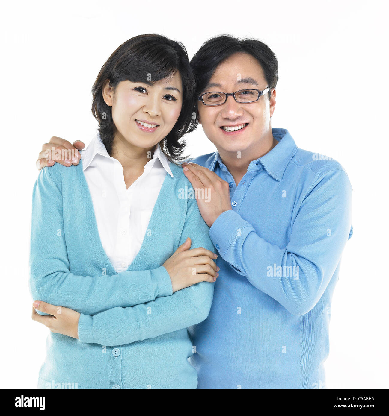 Portrait of wife and husband smiling Stock Photo - Alamy