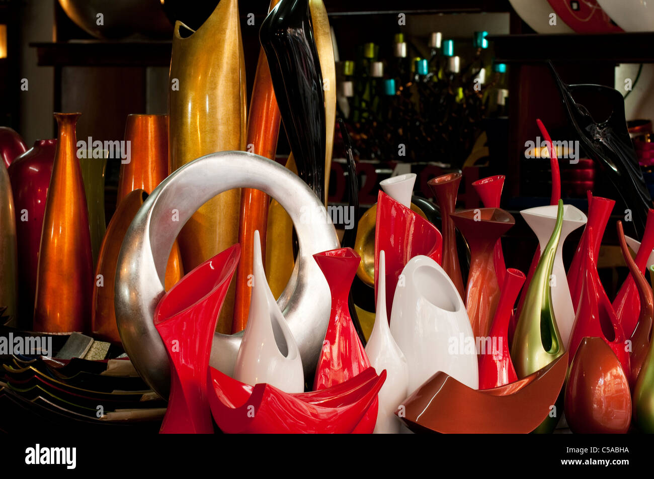 Lacquerware vases in a shop in Hang Trong St, Hanoi Old Quarter ...