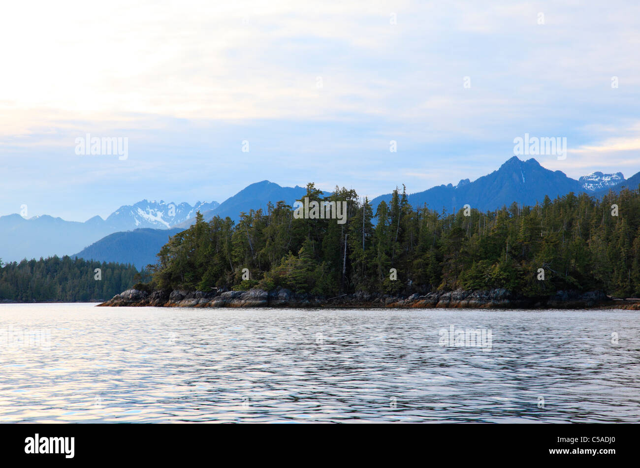 Layers of islands in the protected waters of Barkley sound on a summer ...