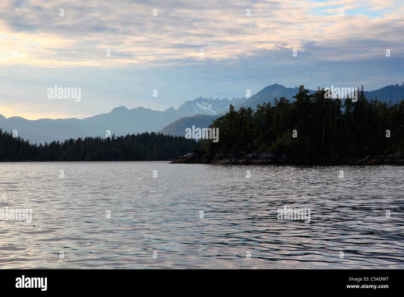 Layers of islands in the protected waters of Barkley sound on a summer ...