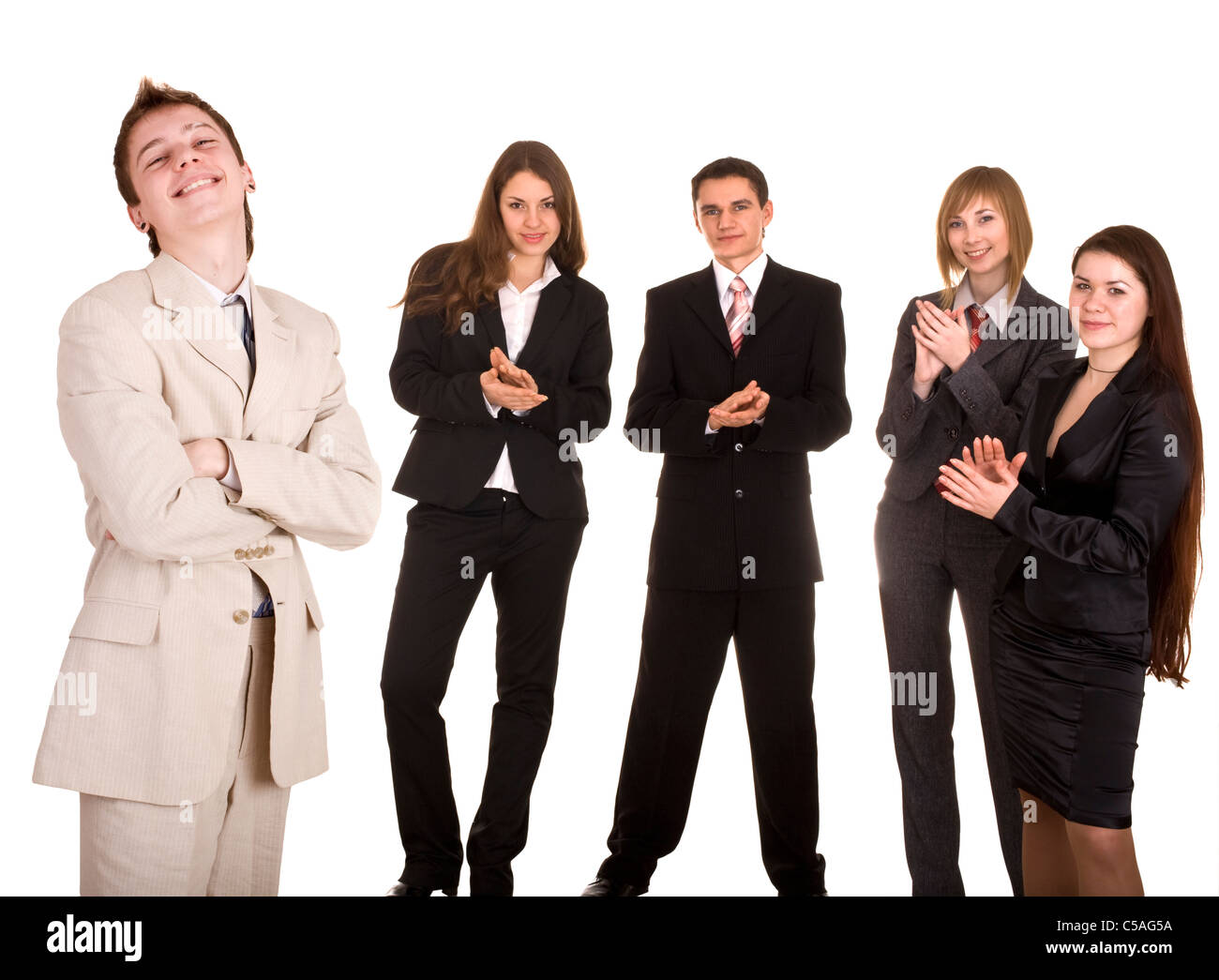 Group of people businessman applaud. Business concept Stock Photo - Alamy
