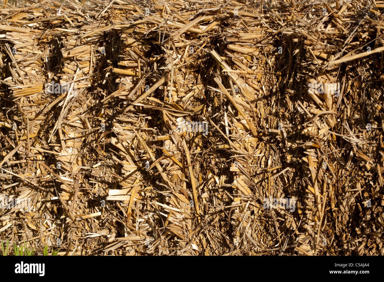 Straw bale , close up of side view Stock Photo - Alamy