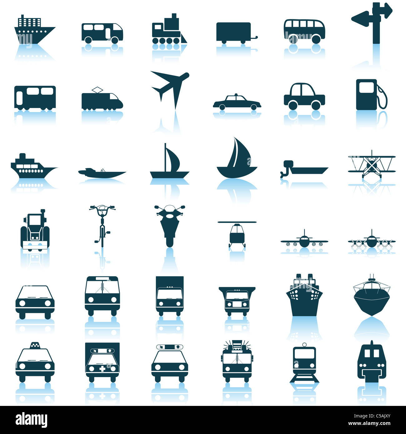 Transportation set of different vector web icons Stock Photo - Alamy