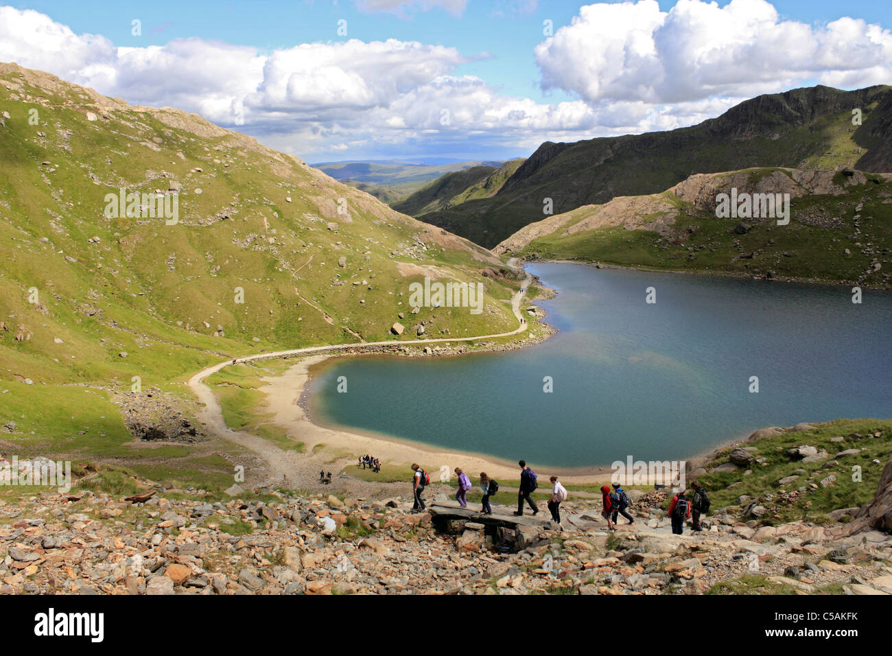 Llyn Llydaw lake in Snowdonia National Park Wales UK Stock Photo - Alamy