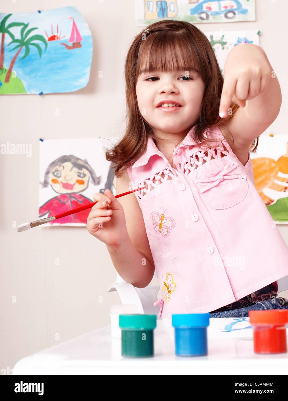 Child preschooler in school Stock Photo - Alamy