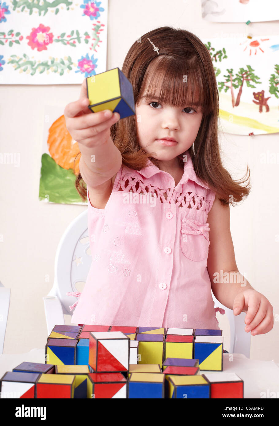 Child preschooler in school Stock Photo - Alamy