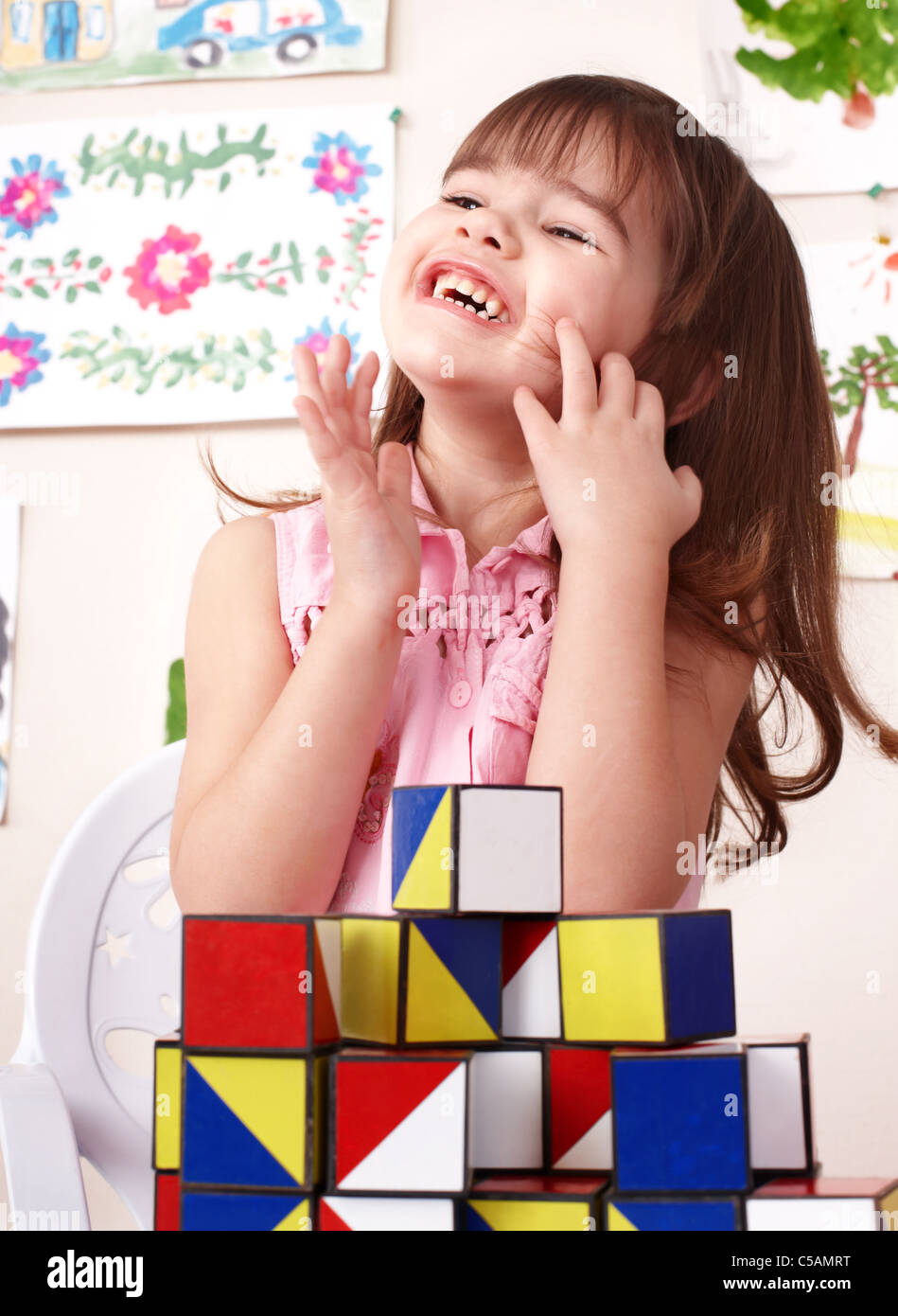 Child preschooler in school Stock Photo - Alamy