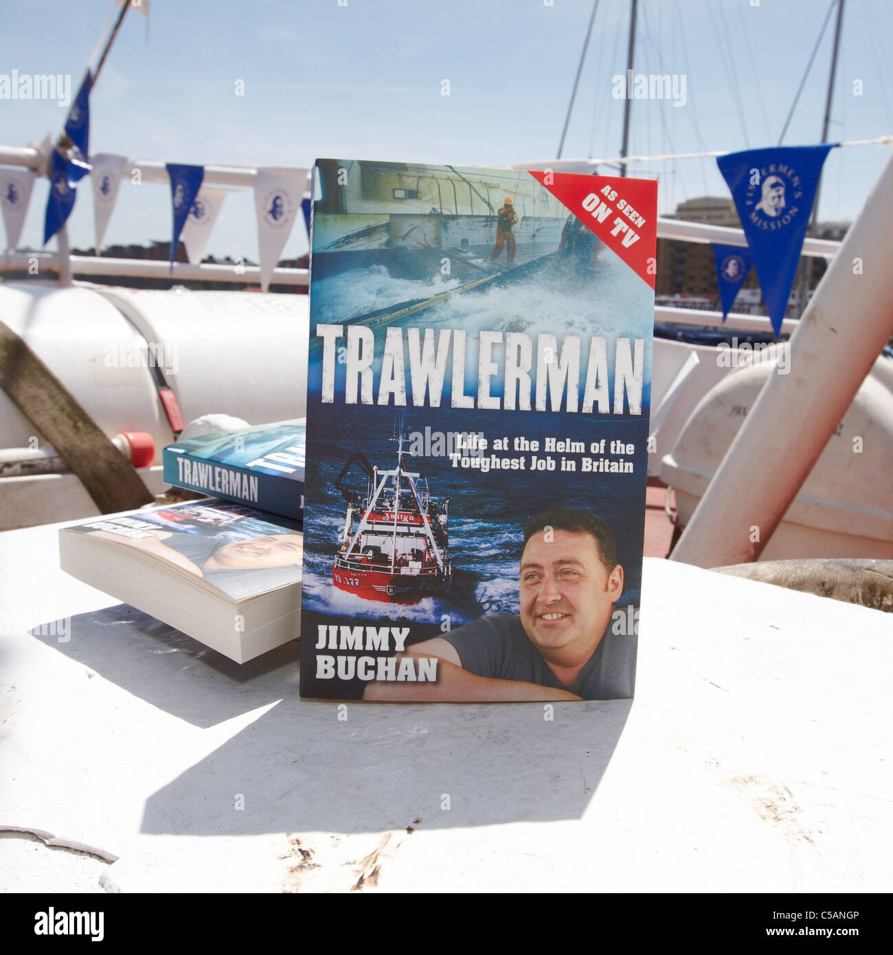 Jimmy Buchan, from the Trawlerman TV programme, on his fishing trawler ...