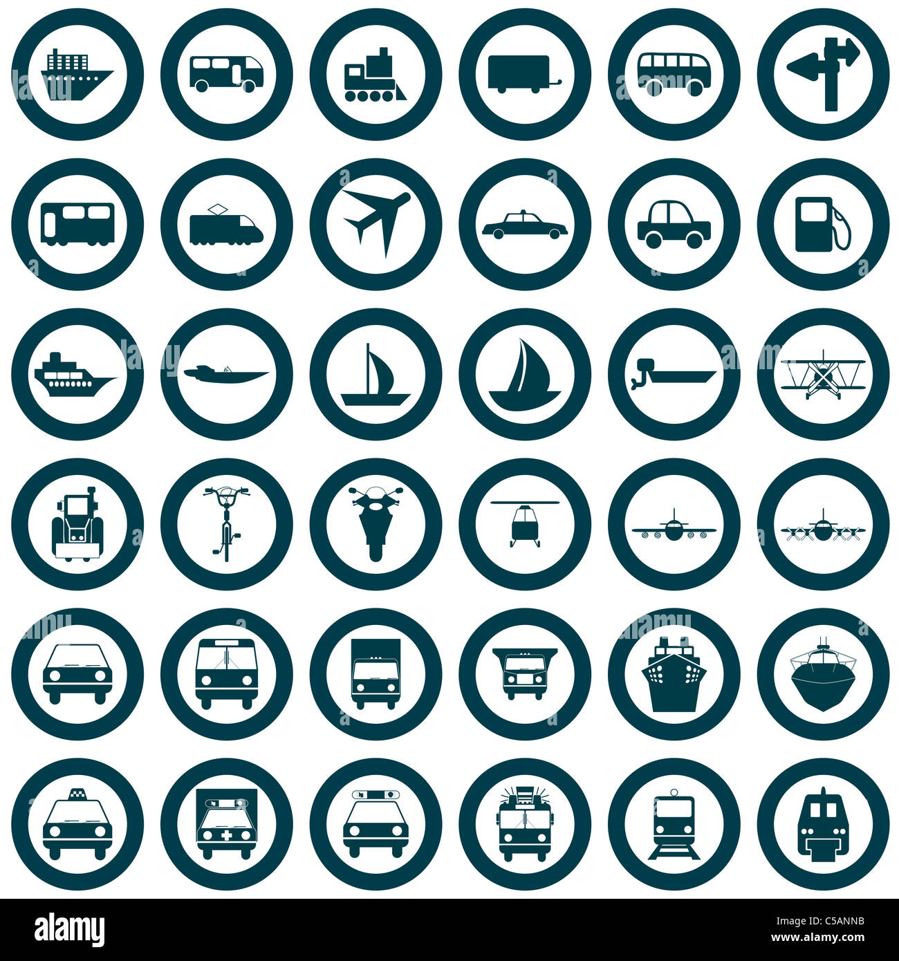 Transportation set of different vector web icons Stock Photo - Alamy