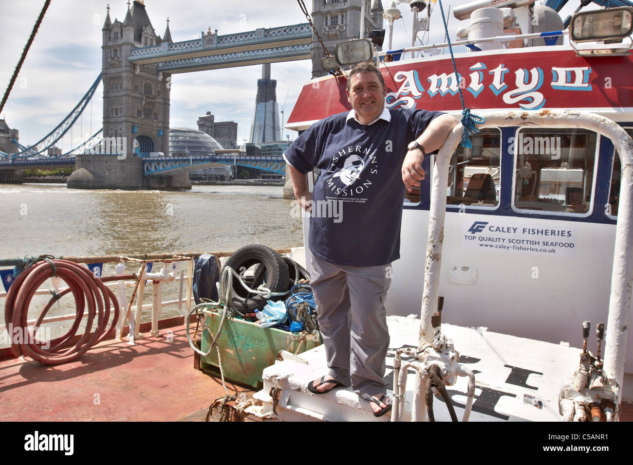Jimmy Buchan, from the Trawlerman TV programme, on his fishing trawler ...