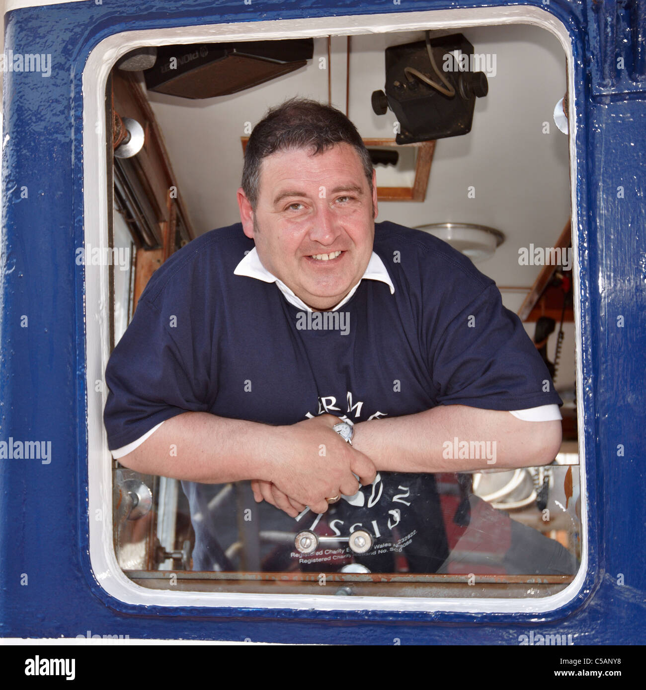 Jimmy Buchan, from the Trawlerman TV programme, on his fishing trawler ...