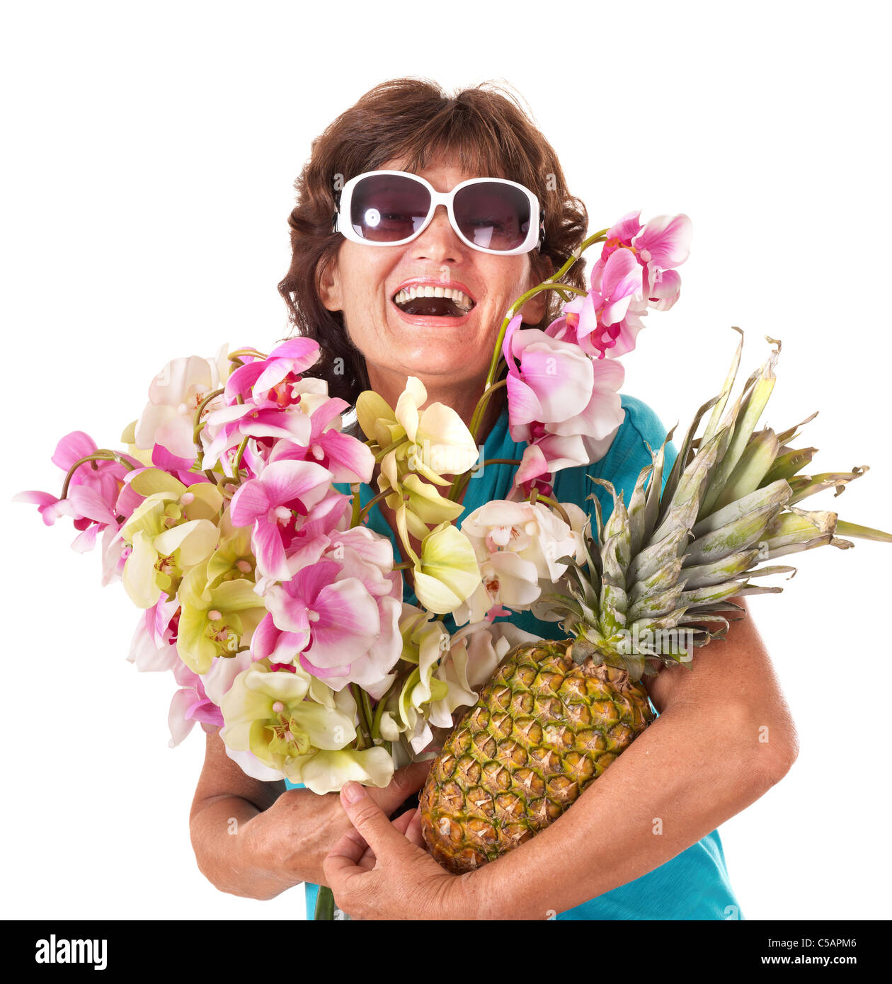 Female tourist bunch flowers hi-res stock photography and images - Alamy