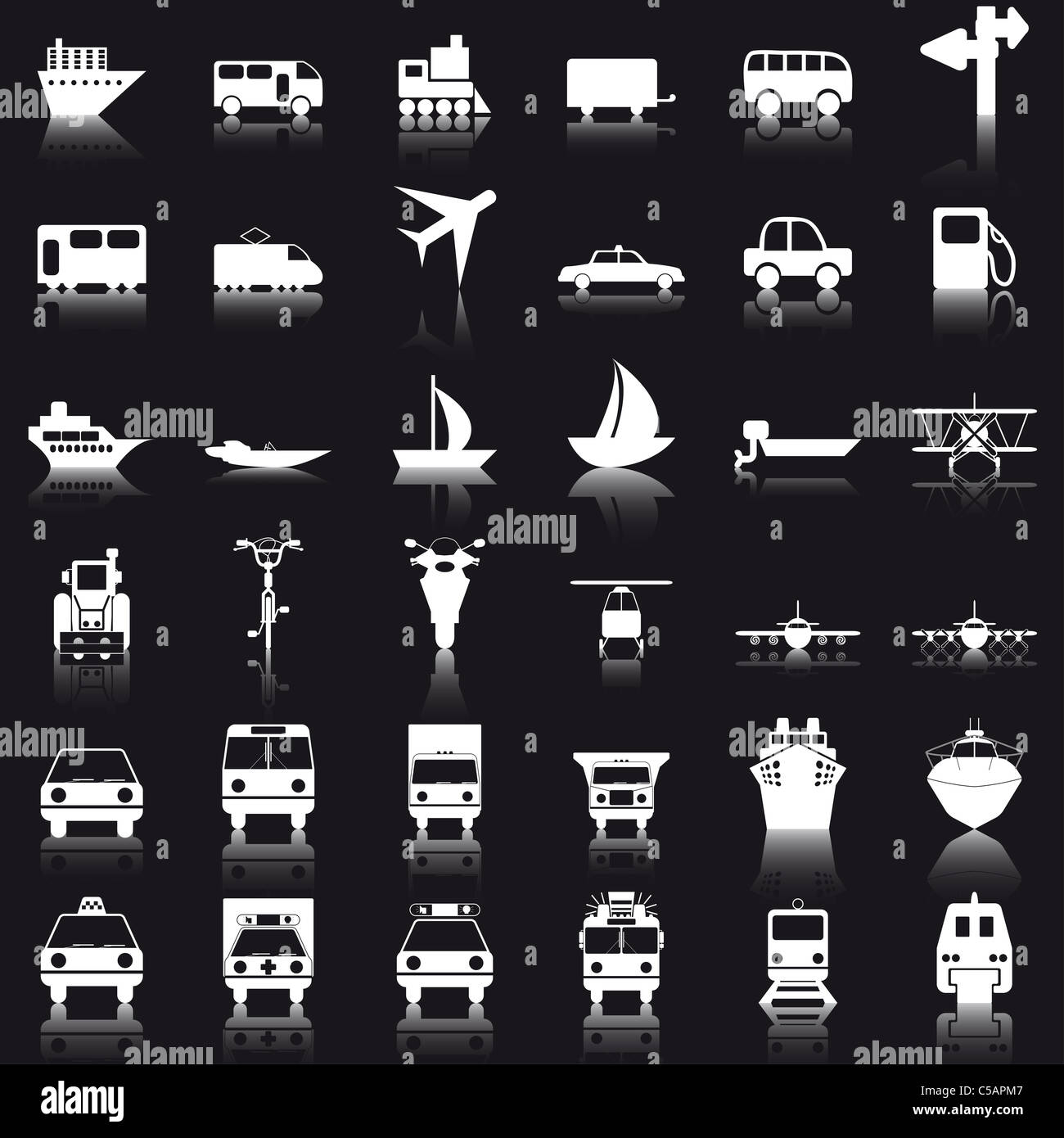 Transportation set of different vector web icons Stock Photo - Alamy