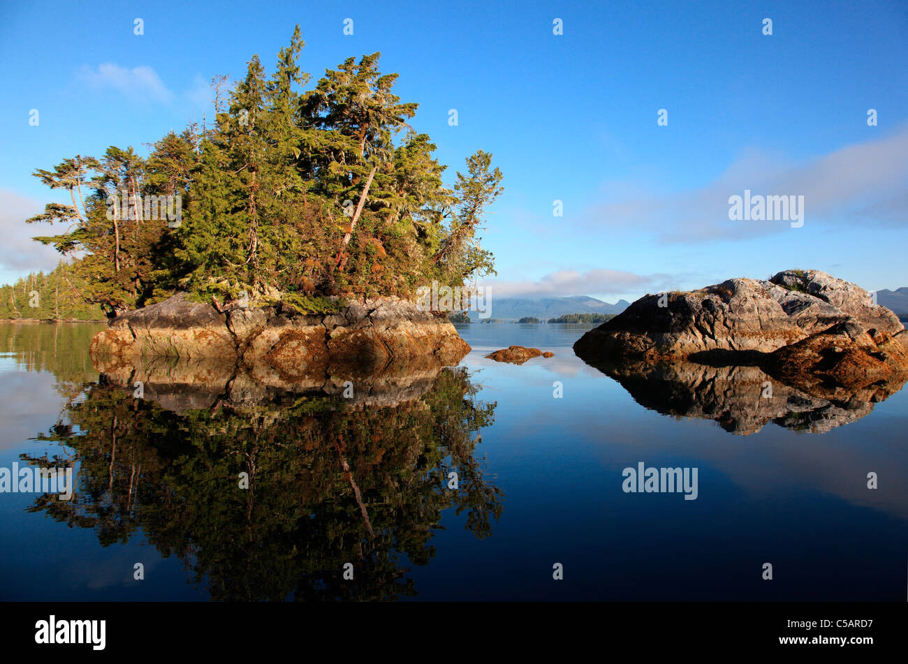 Two Islands in the broken island group Barkley sound Vancouver island ...