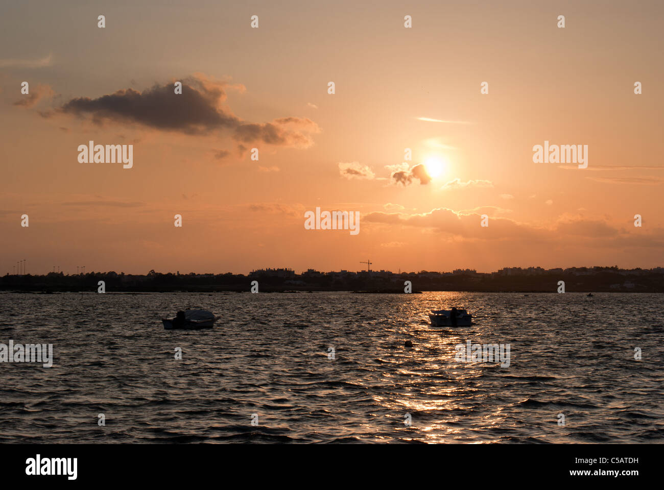 Sunset in Faro, Portugal Stock Photo - Alamy