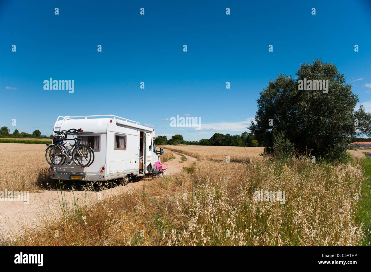 camper or mobil home in free nature Stock Photo - Alamy