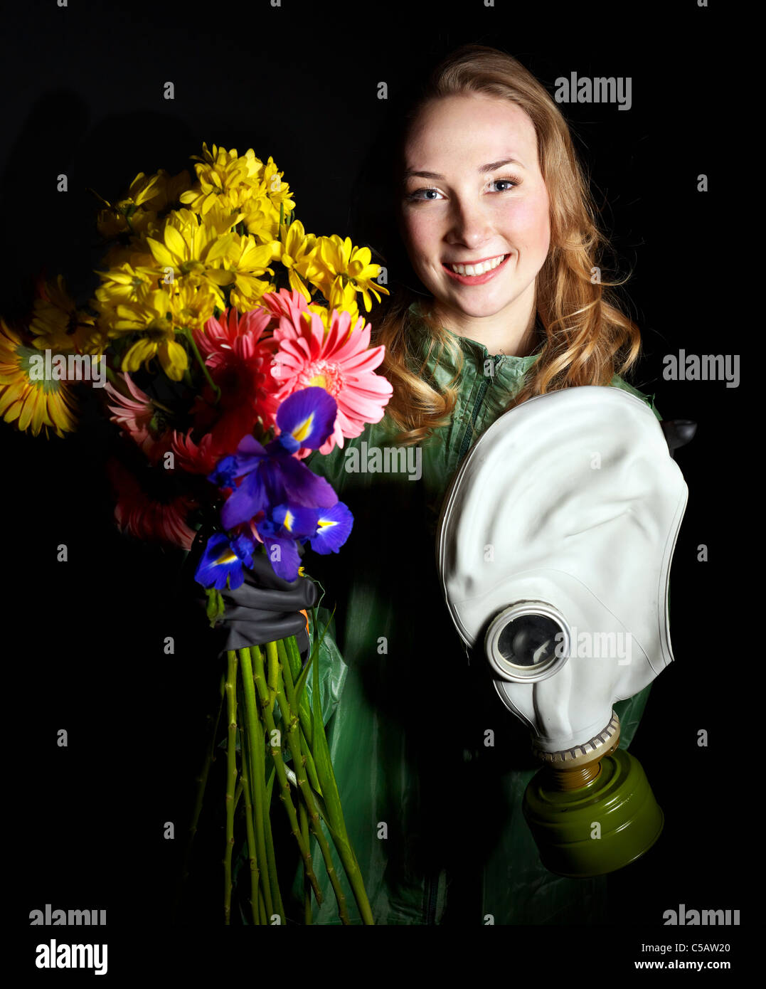 Respirator gas mask concept flower hi-res stock photography and images ...