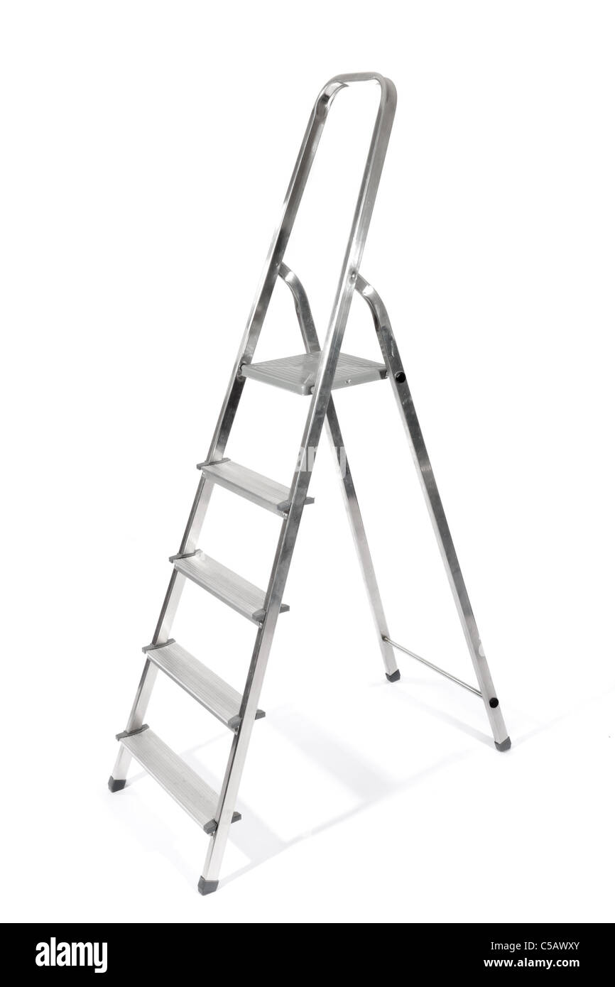 Step - ladder, isolated on white background Stock Photo - Alamy