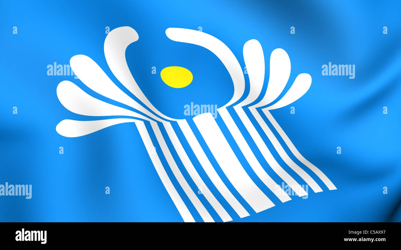 Flag of Commonwealth of Independent States. Close up Stock Photo - Alamy