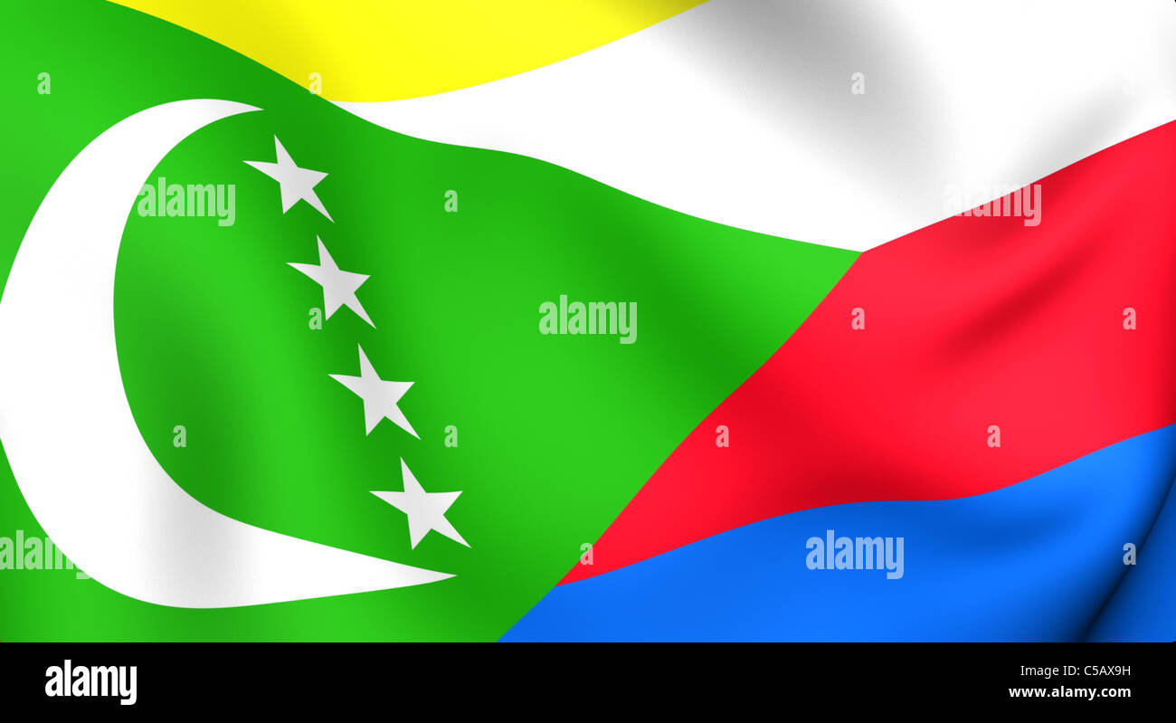 Flag of the Comoros. Close up. 3d Stock Photo - Alamy