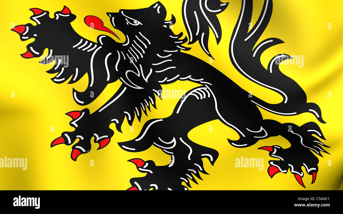 Flag of Flanders. Close up. Front view Stock Photo - Alamy
