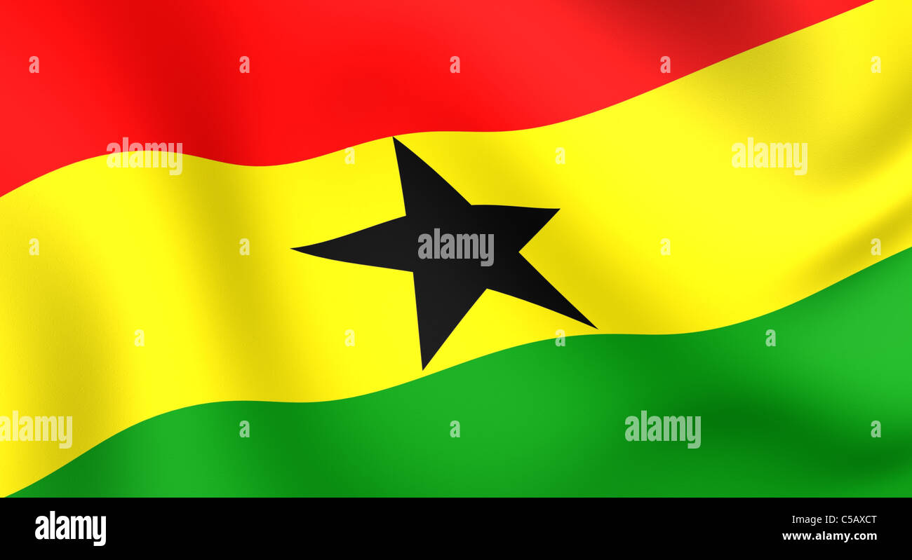 Ghana national flag waving red hi-res stock photography and images - Alamy