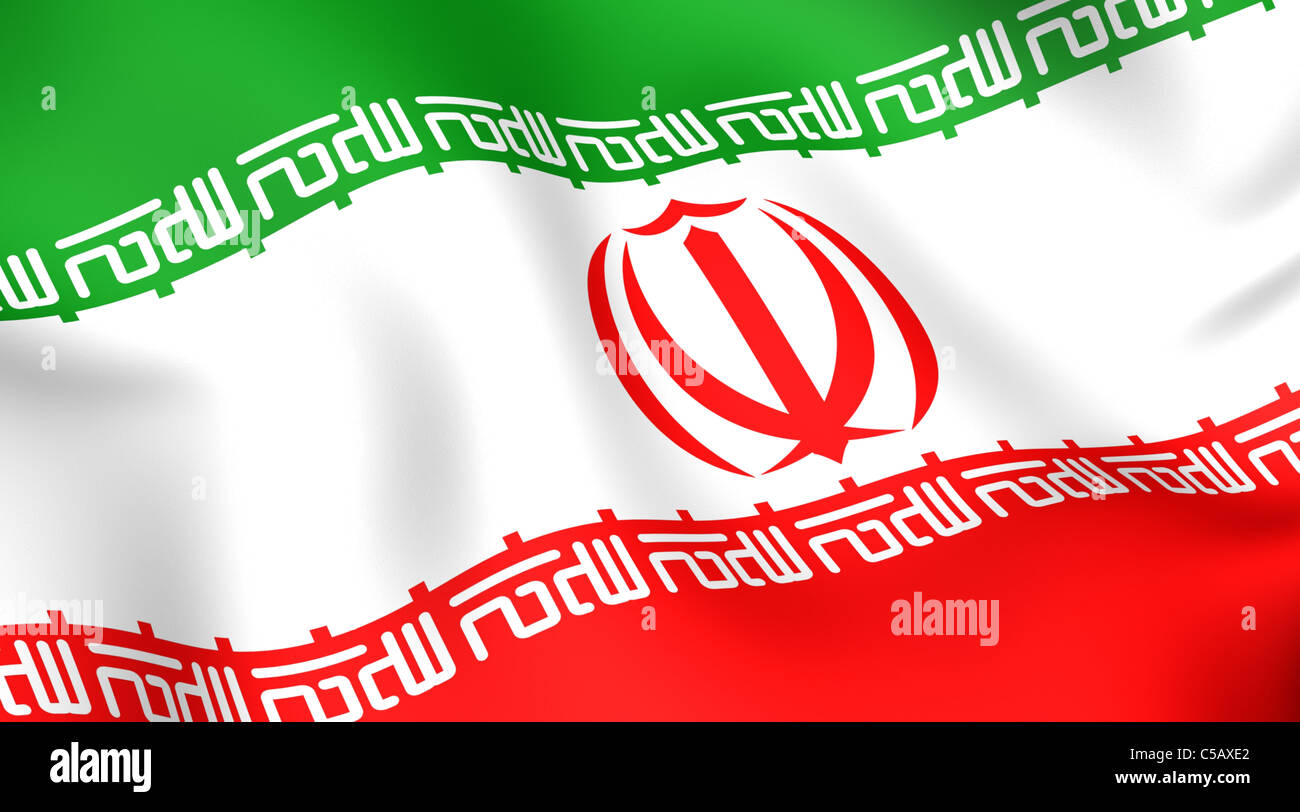 Flag of Iran. Close up. Front view Stock Photo - Alamy