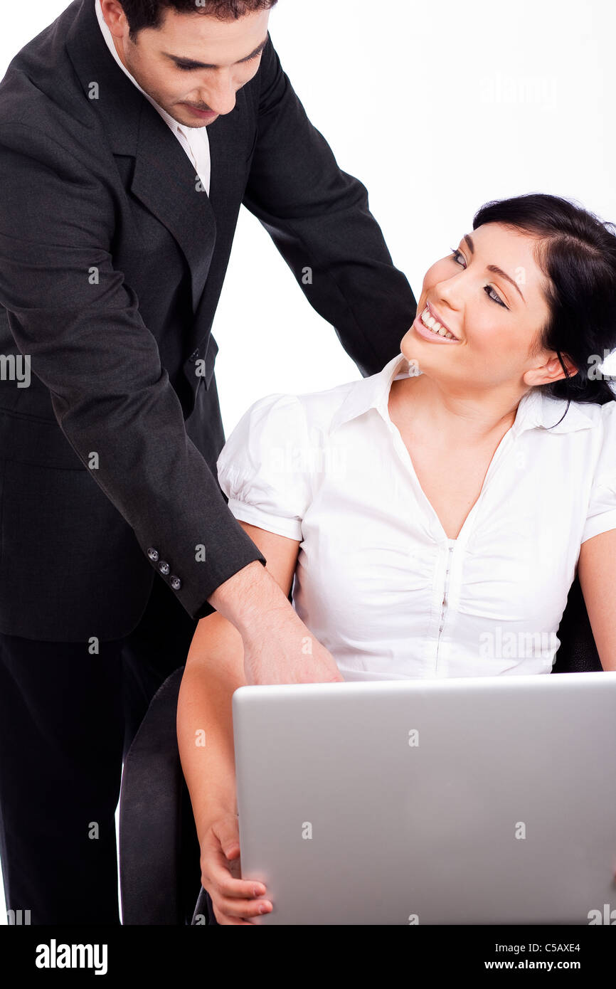 Corporate people on a white isolated background Stock Photo - Alamy