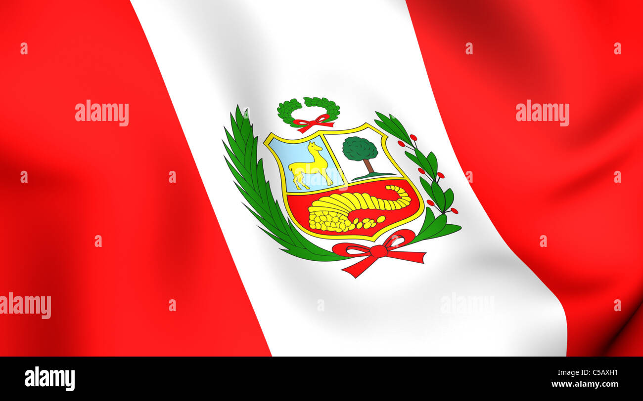 Flag of Peru. Close up. Front view Stock Photo - Alamy