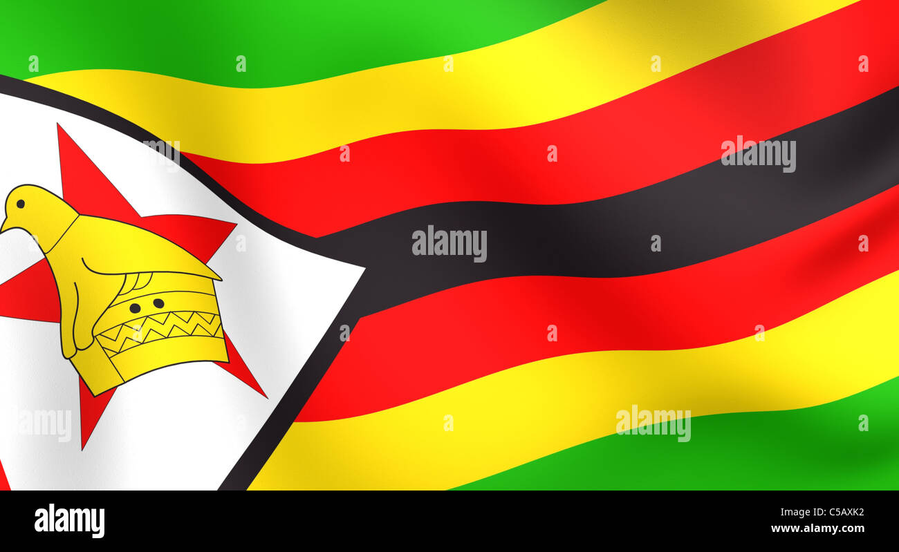 Flag of Zimbabwe. Close up. Front view Stock Photo - Alamy