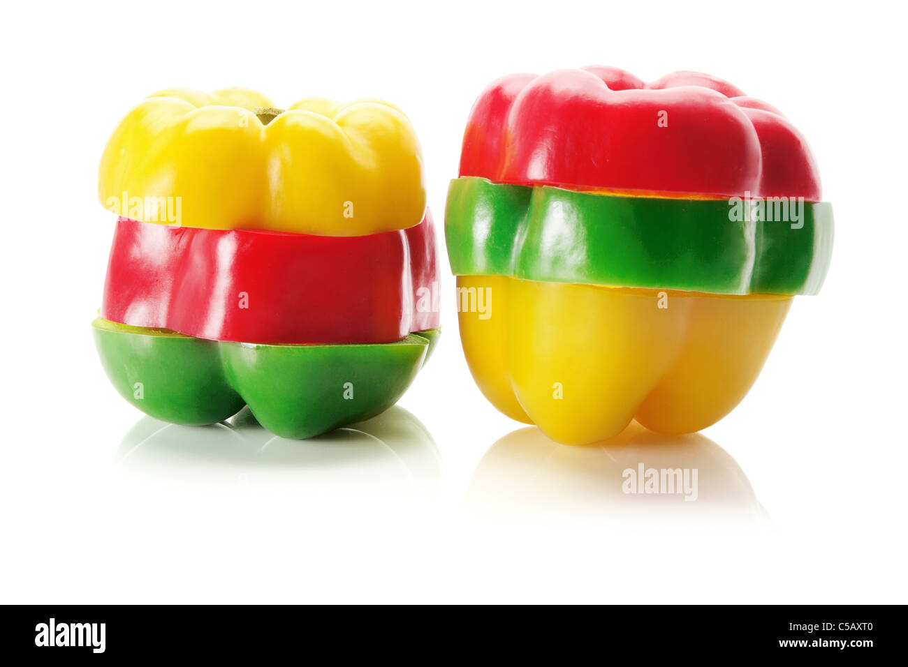 Stacks of Sliced Capsicums Stock Photo - Alamy
