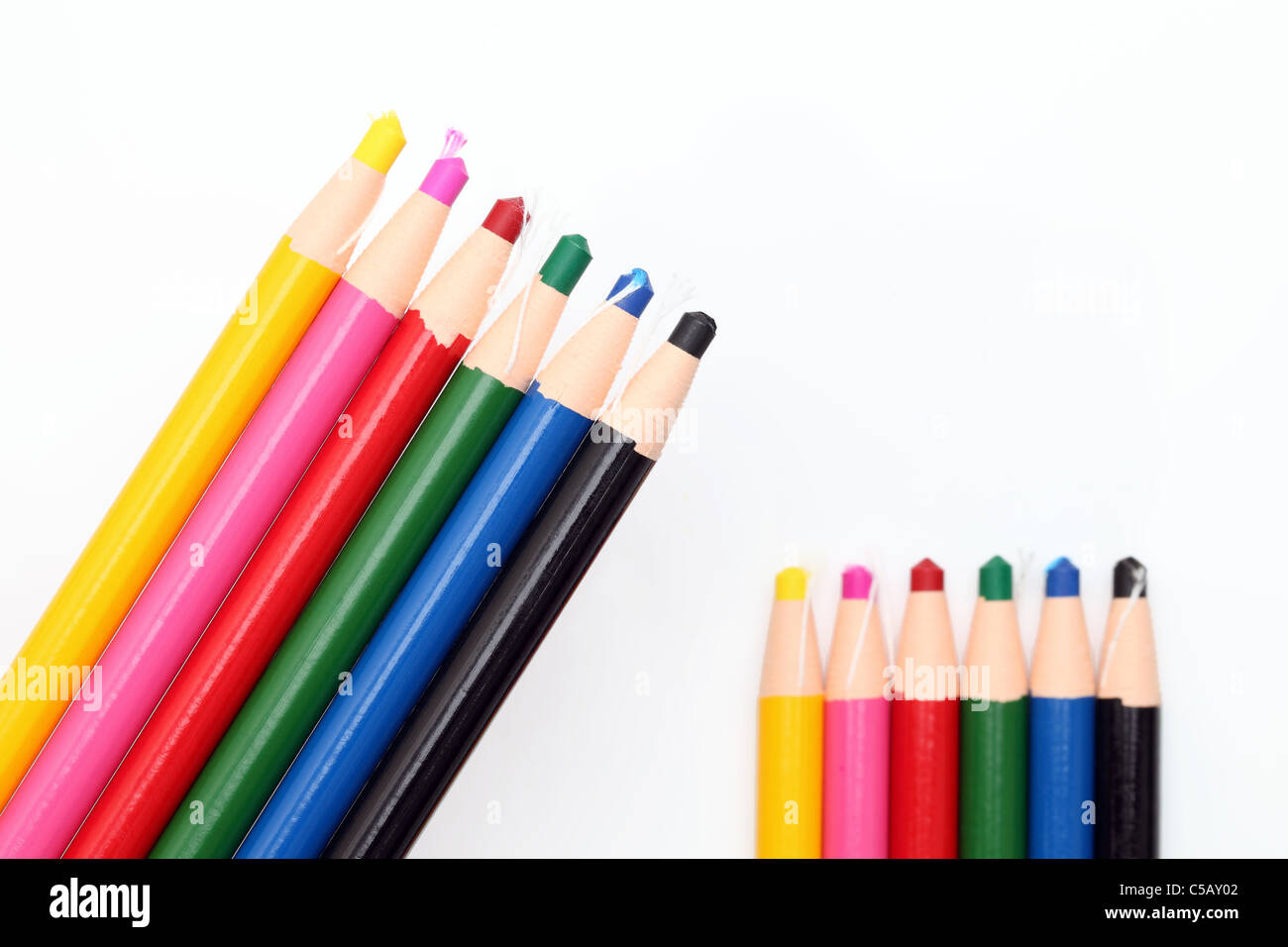 Close up of colorful crayons isolated on white background Stock Photo ...