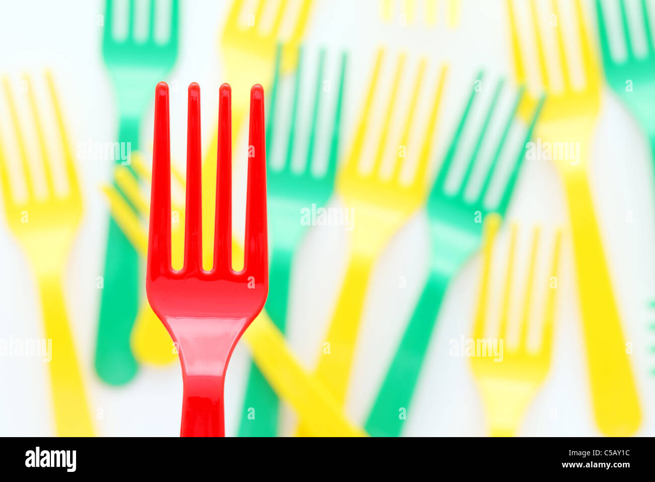 Colorful forks isolated on white background Stock Photo - Alamy