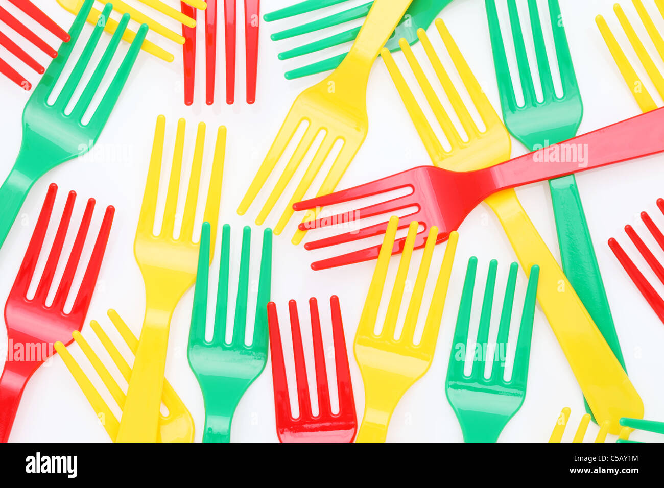 Colorful forks isolated on white background Stock Photo - Alamy