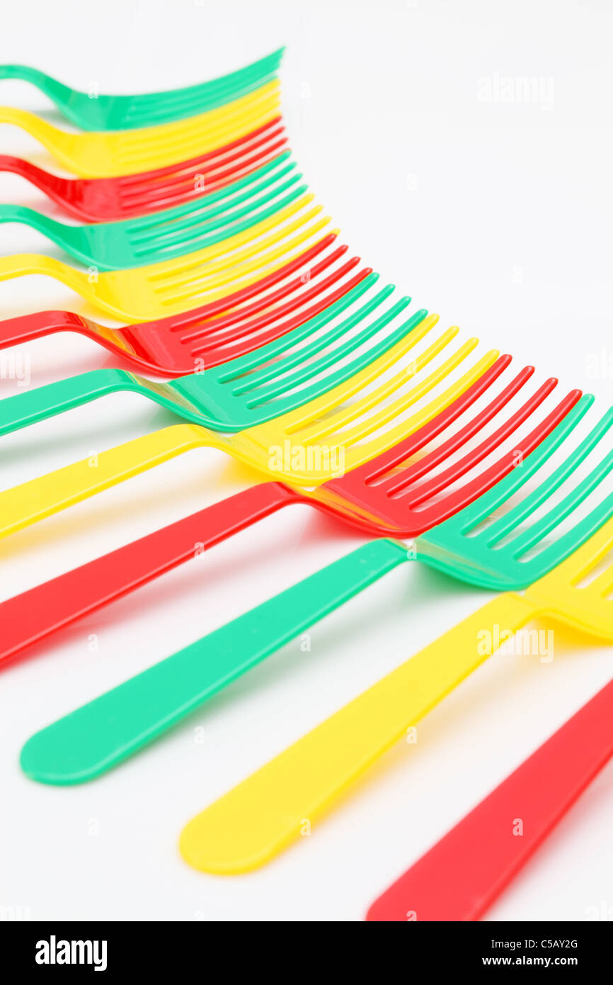 colorful forks isolated on white background Stock Photo - Alamy