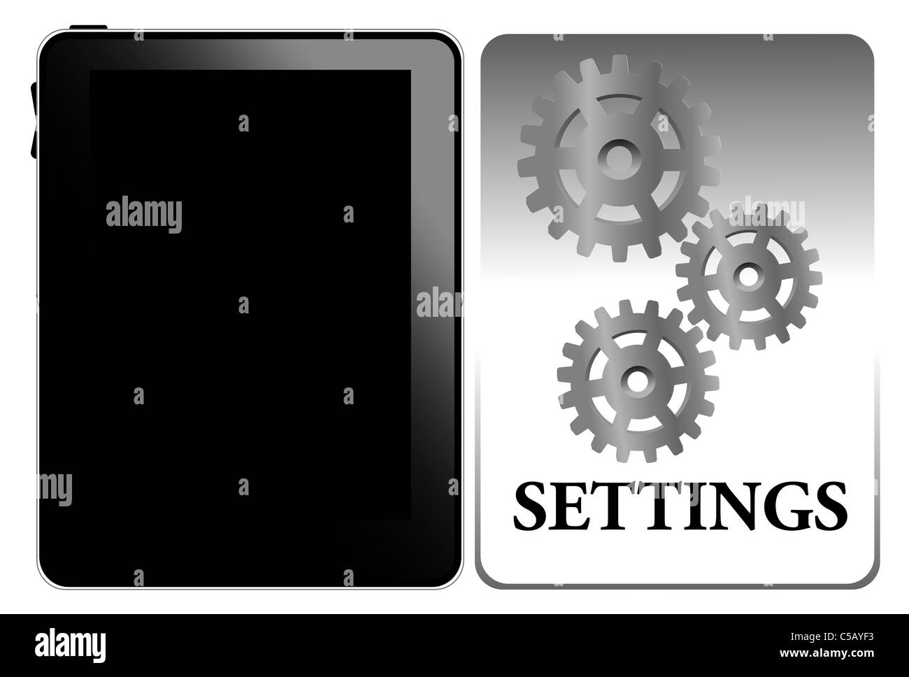 Illustration of settings of tablet pc Stock Photo - Alamy