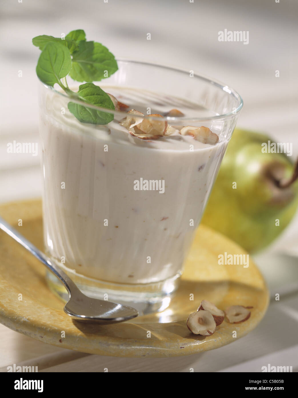 Pear shake with nuts Stock Photo - Alamy