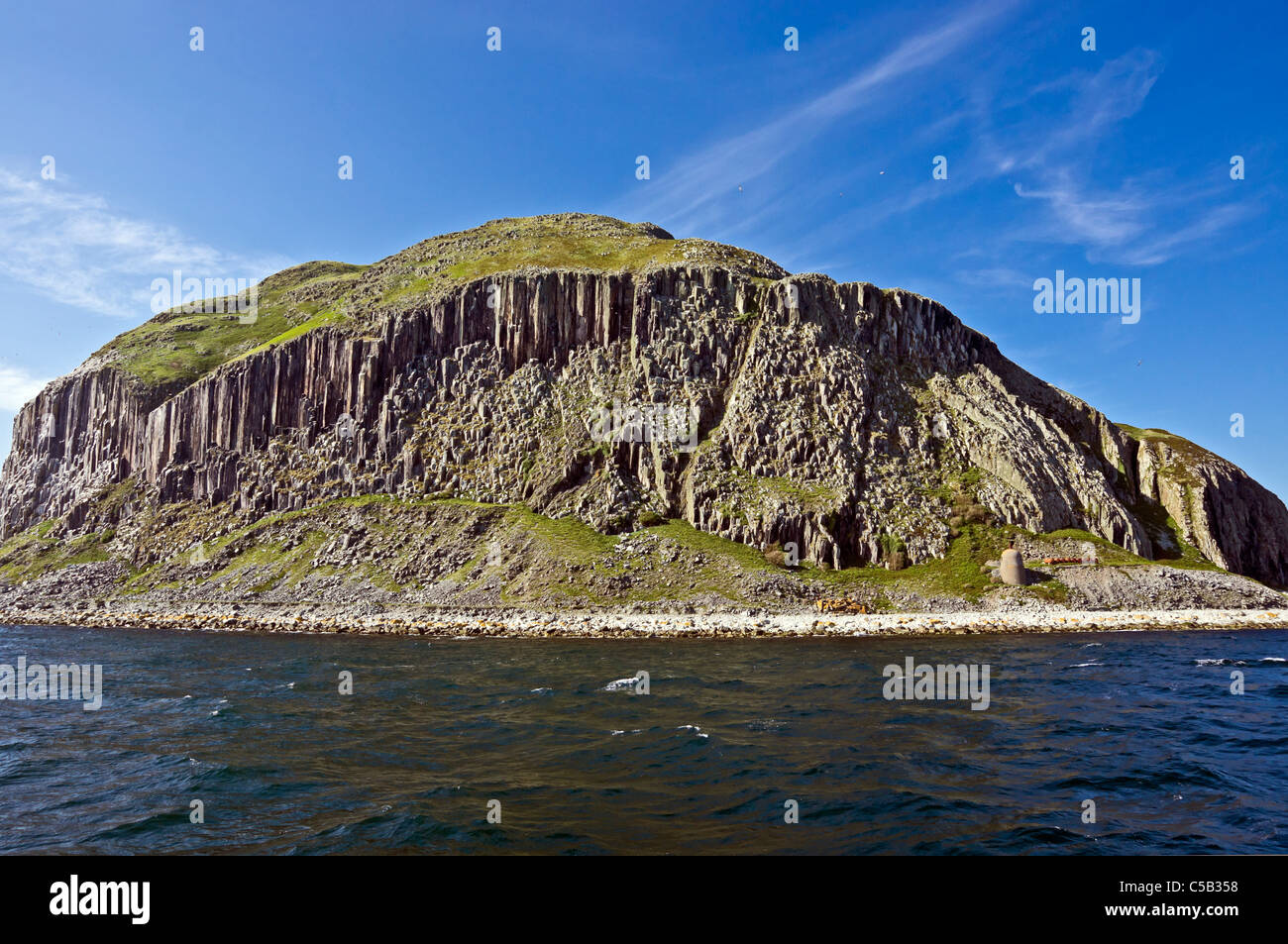 Southern aspects of famous Scottish island Ailsa Craig located at the ...