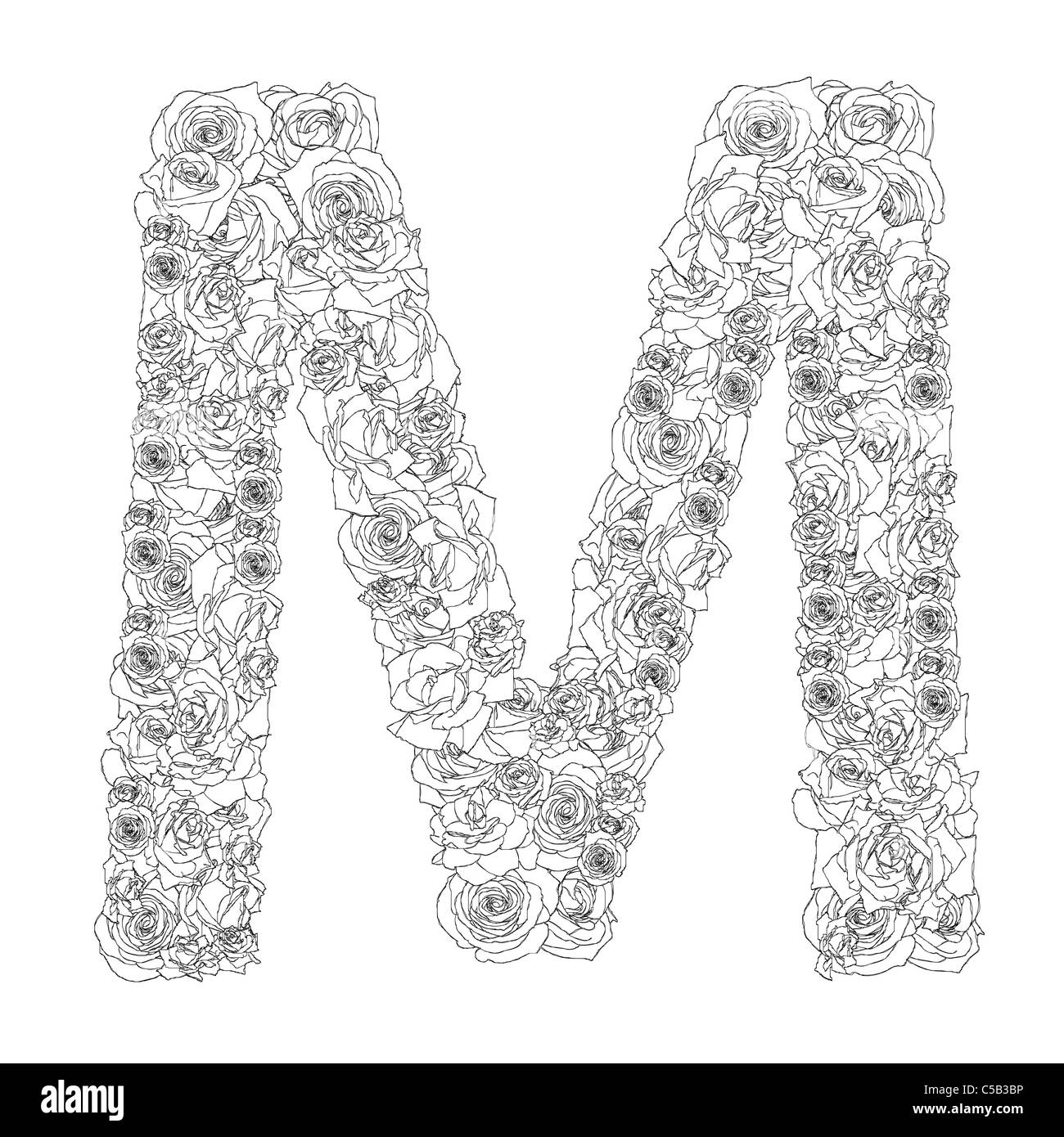 Pattern Floral Letter M Stock Photos & Pattern Floral Letter M Stock ...