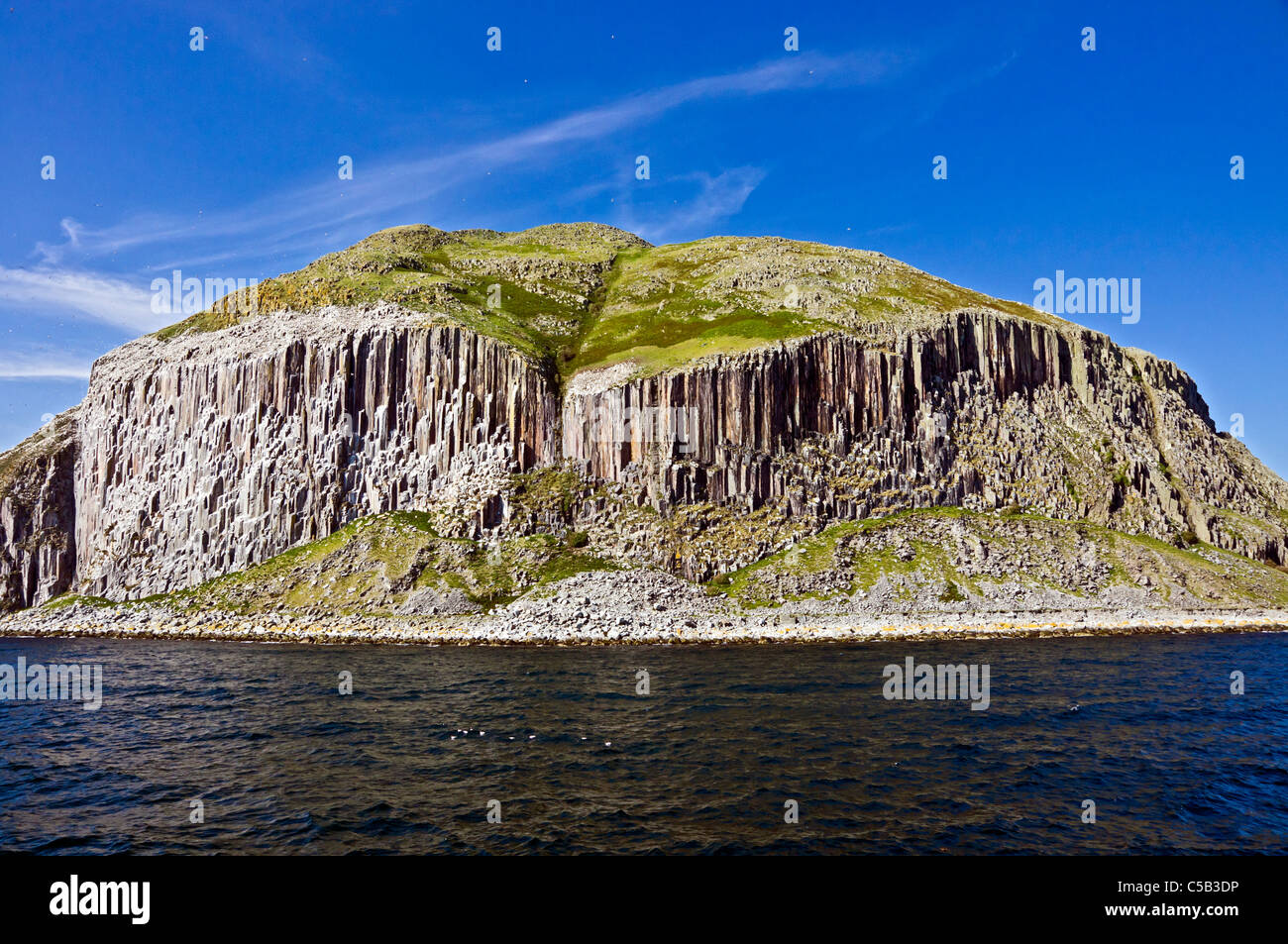 Southern aspects of famous Scottish island Ailsa Craig located at the ...