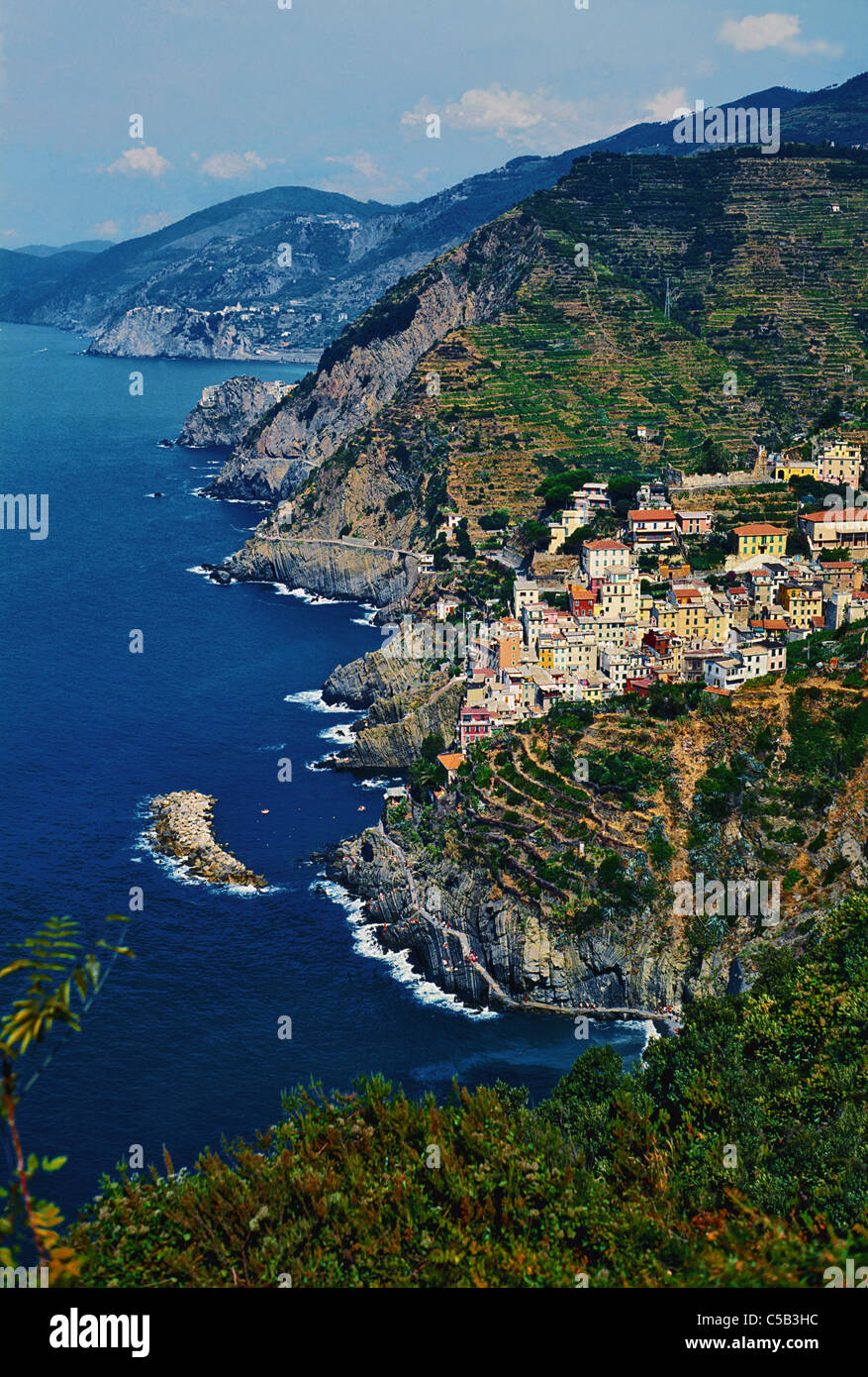 View of Riomaggiore in the Cinque Terre Park Stock Photo - Alamy