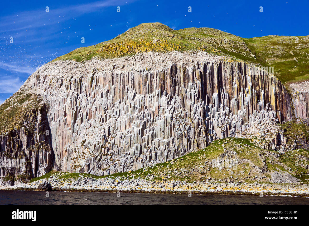 Southern aspects of famous Scottish island Ailsa Craig located at the ...
