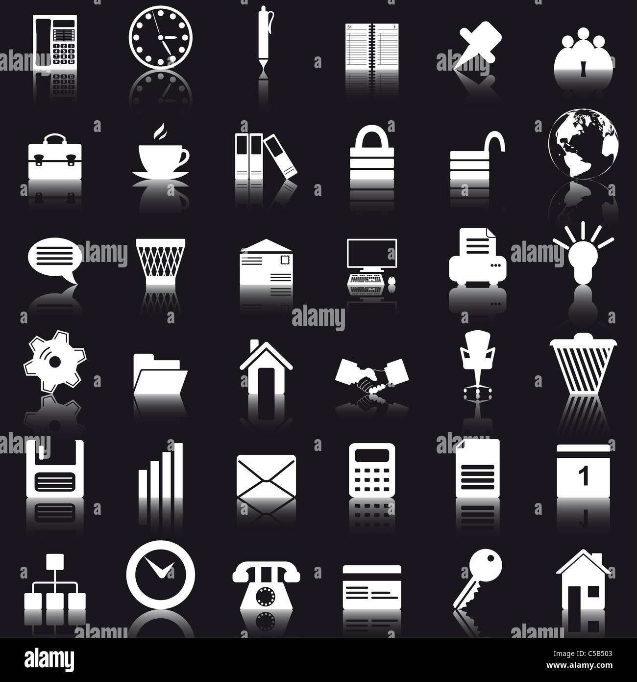 Business and office set of different vector web icons Stock Photo - Alamy