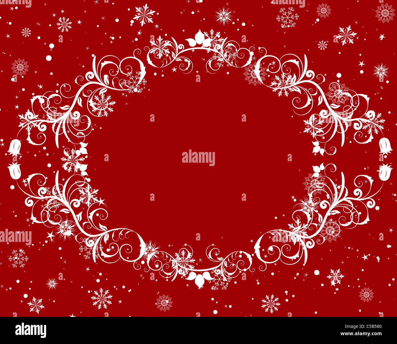 Victorian winter frame background with snowflakes elements Stock Photo ...