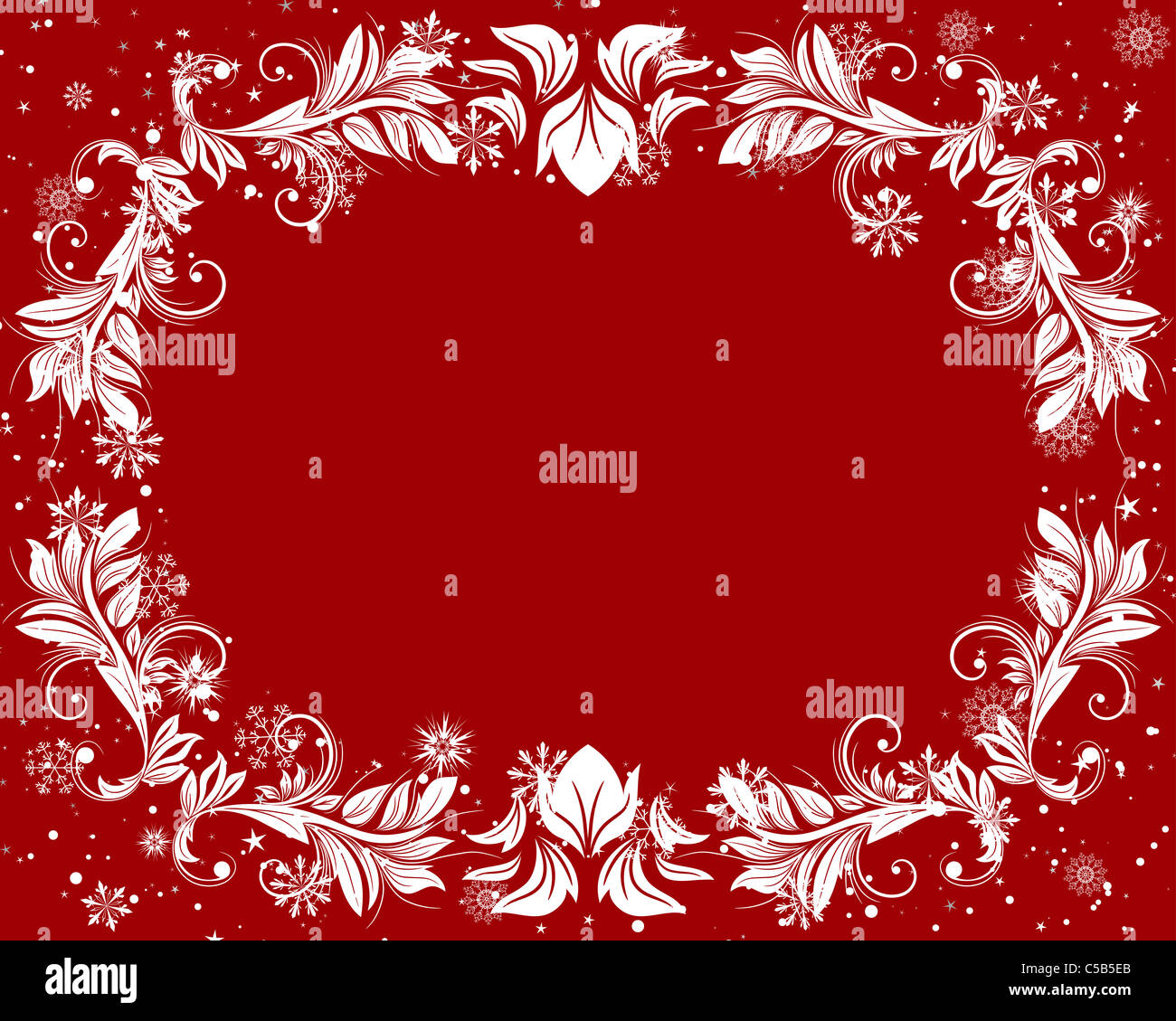 Victorian winter frame background with snowflakes elements Stock Photo ...
