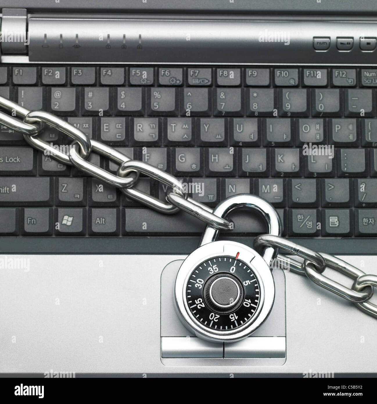 Laptop chain padlock hi-res stock photography and images - Alamy