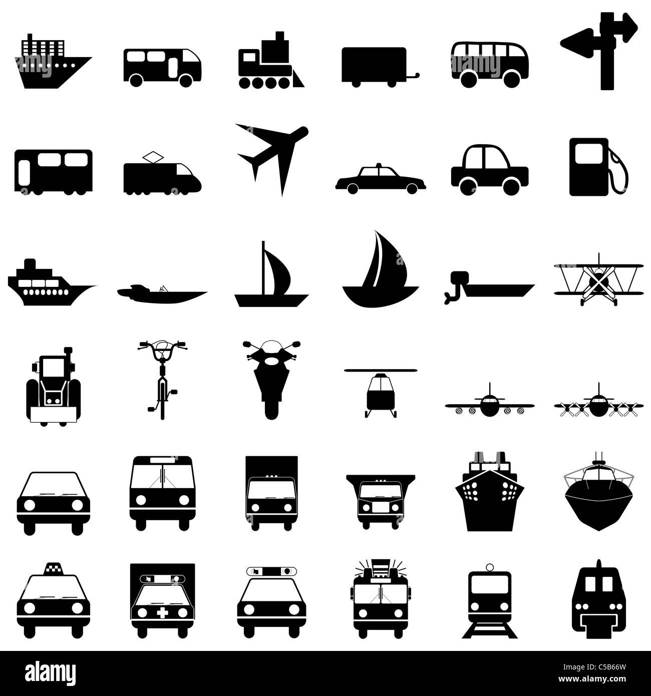 Transportation set of different vector web icons Stock Photo - Alamy