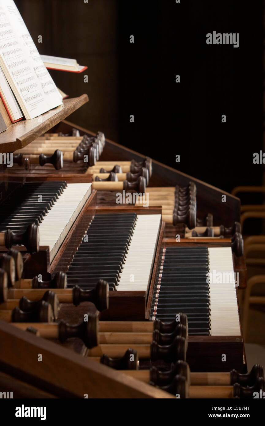 Extreme close-up of a pipe organ at a church Stock Photo - Alamy