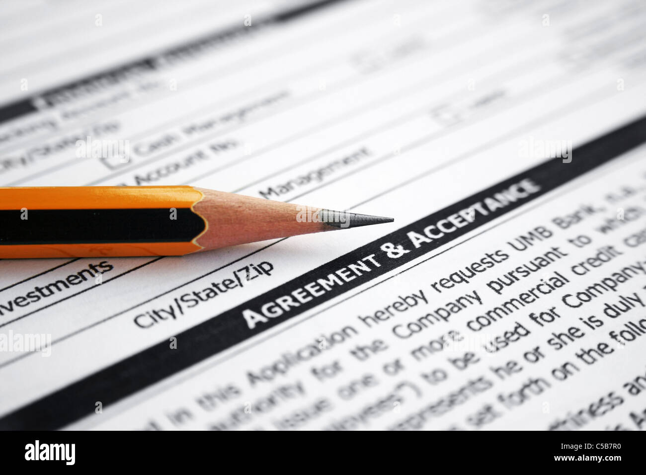 Agreement and Acceptance Form Stock Photo - Alamy